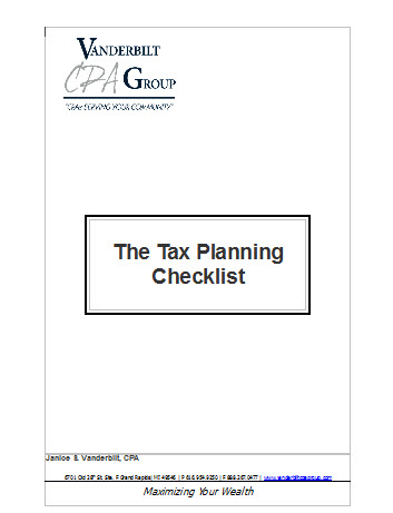 Tax Planning Checklist | vanderbiltcpagroup.com